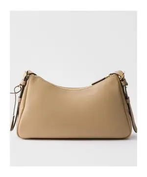 Prada Aimée Medium Leather Shoulder Bag - Sand-colored