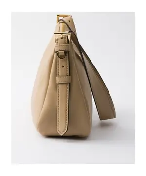Prada Aimée Medium Leather Shoulder Bag - Sand-colored
