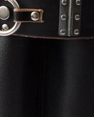 Prada Buckle Large Leather Bag With Studded Belt