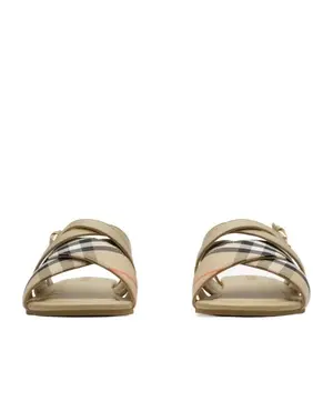 Burberry Checked Slingback Sandals