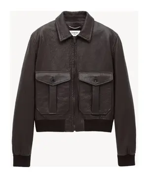 Saint Laurent Long-sleeved Leather Jacket