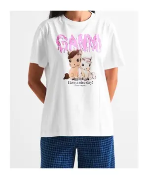 GANNI Logo Crewneck T-shirt
