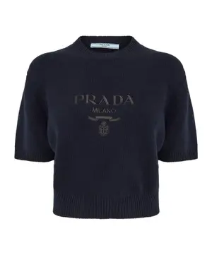 Prada Short Sleeve Crew Neck Knit Sweater