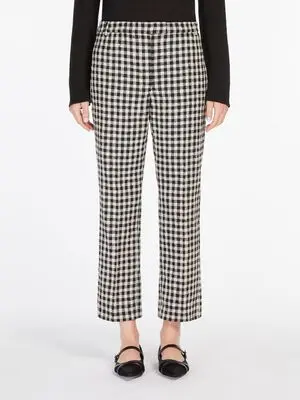 Max Mara Gingham Cotton And Silk Trousers
