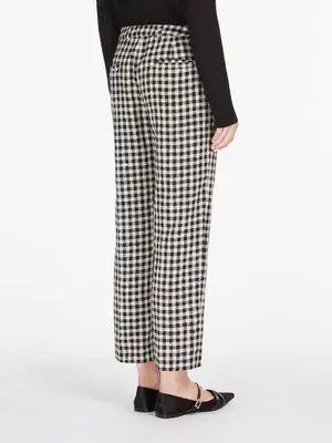 Max Mara Gingham Cotton And Silk Trousers