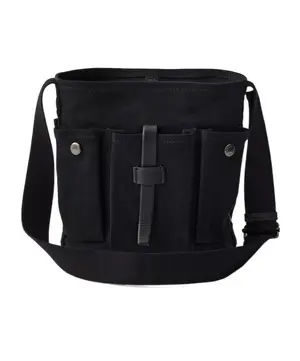 Prada Route Mini Canvas And Leather Bucket Bag - Black