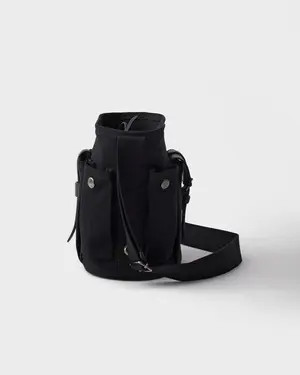 Prada Route Mini Canvas And Leather Bucket Bag