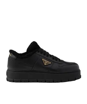 Prada Leather Laced Sneakers