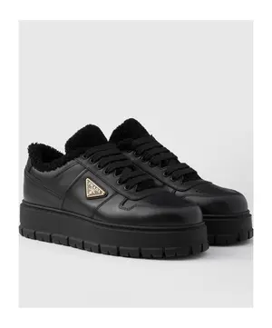 Prada Leather Laced Sneakers