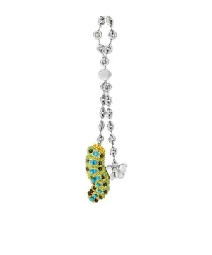 Loewe Brass Caterpillar Chain Charm With Bead Embellishments