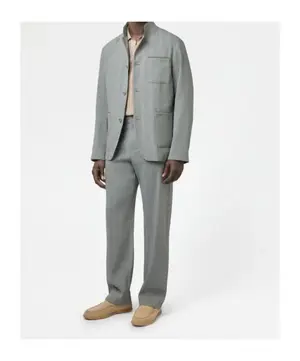 TOD'S Herringbone Drawstring Linen Trousers
