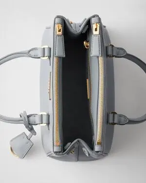 Prada Galleria Small Leather Bag - Gray