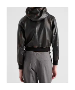 Prada Nappa Leather Hoodie