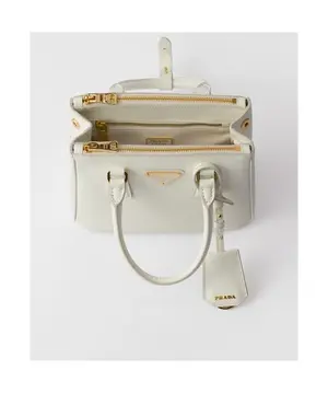 Prada Galleria Mini Patent Saffiano Bag - White