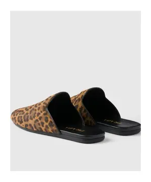Prada Leopard-print Leather Mules - Honey-colored