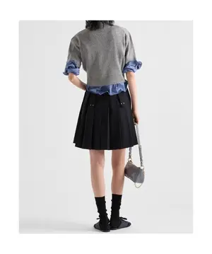 Prada Wool And Cashmere Intarsia Logo Sweater