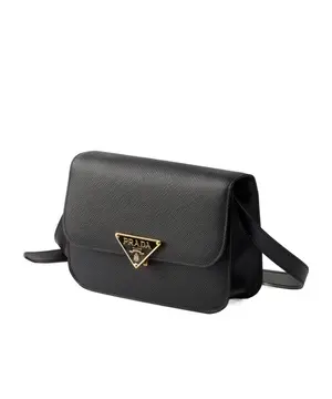 Prada Saffiano Leather Flap Shoulder Bag