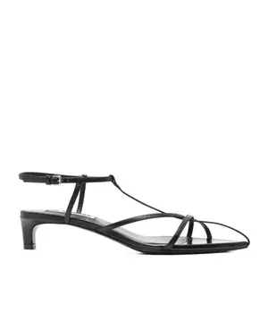 JIL SANDER Pointed Toe Sandals With Buckle Ankle Strap