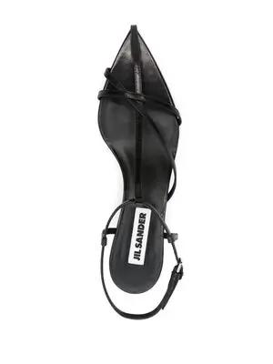 JIL SANDER Pointed Toe Sandals With Buckle Ankle Strap