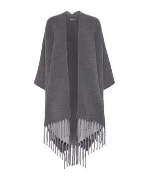 Brunello Cucinelli Fringed-edge Knitted Cape