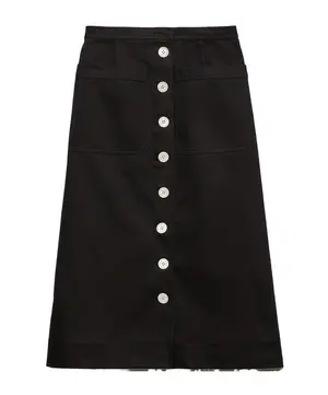 Prada Cotton Drill Flared Skirt