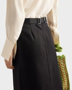 Prada Cotton Drill Flared Skirt