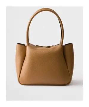 Prada Small Leather Bag With Woven Tape Shoulder Strap