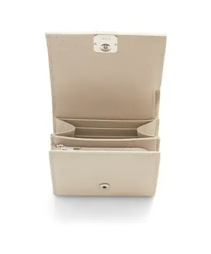 Loewe Anagram Compact Flap Wallet In Pebble Grain Calfskin