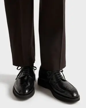 Prada Leather Lace-up Brogue Shoes