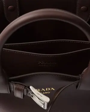 Prada Buckle Small Leather Handbag With Belt - Black