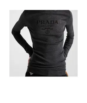 Prada Superfine Wool Ribbed Turtleneck Sweater - Dark Gray
