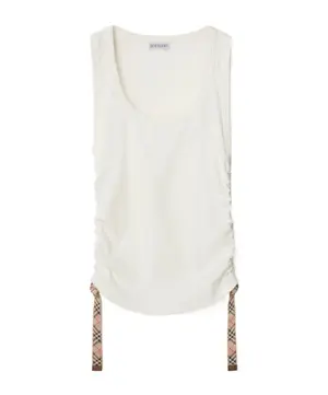 Burberry Check Buckle Detailed Ribbed Tank Top