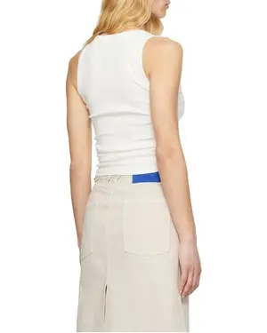 Burberry Check Buckle Detailed Ribbed Tank Top
