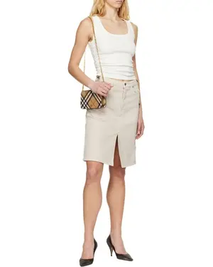 Burberry Check Buckle Detailed Ribbed Tank Top