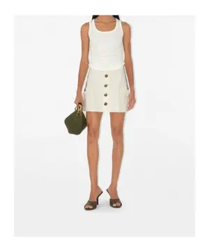Burberry Check Buckle Detailed Ribbed Tank Top