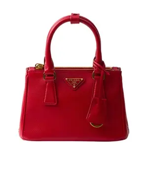 Prada Prada Galleria Saffiano Leather Micro Bag Red