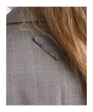 Prada Single-breasted Checked Grisaille Jacket