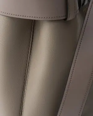 Prada Buckle Small Leather Handbag With Belt - Muddy Gray
