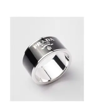 Prada Enameled Silver Ring