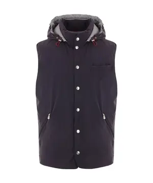 Brunello Cucinelli Hooded Padded Gilet - Blue/grey