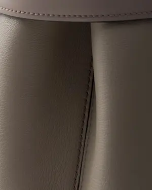 Prada Buckle Large Leather Handbag With Belt - Muddy Gray