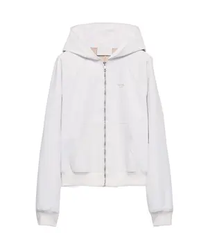 Prada Leather Zip-up Hoodie