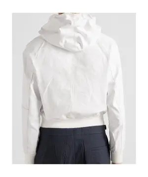 Prada Leather Zip-up Hoodie