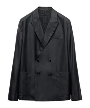 Prada Double-breasted Silk Jacket - Black