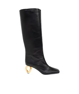 J.W.ANDERSON Chain Heel 75mm Leather Boots - Black