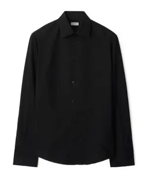 Burberry Slim Fit Cotton Silk Tuxedo Shirt - Black