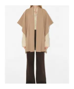 Burberry Reversible Cape With Equestrian Knight And B-shield Intarsia