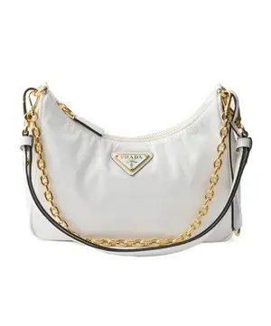 Prada Re-edition Mini Patent Leather Bag - White