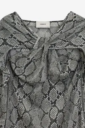 Coperni Twisted Hollow Dress With Animal Print - Gray
