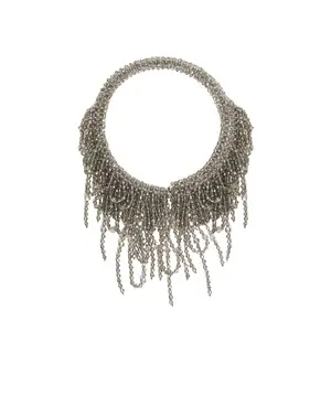 Max Mara Necklace Adorned With Cascading Beads - Dark Gray